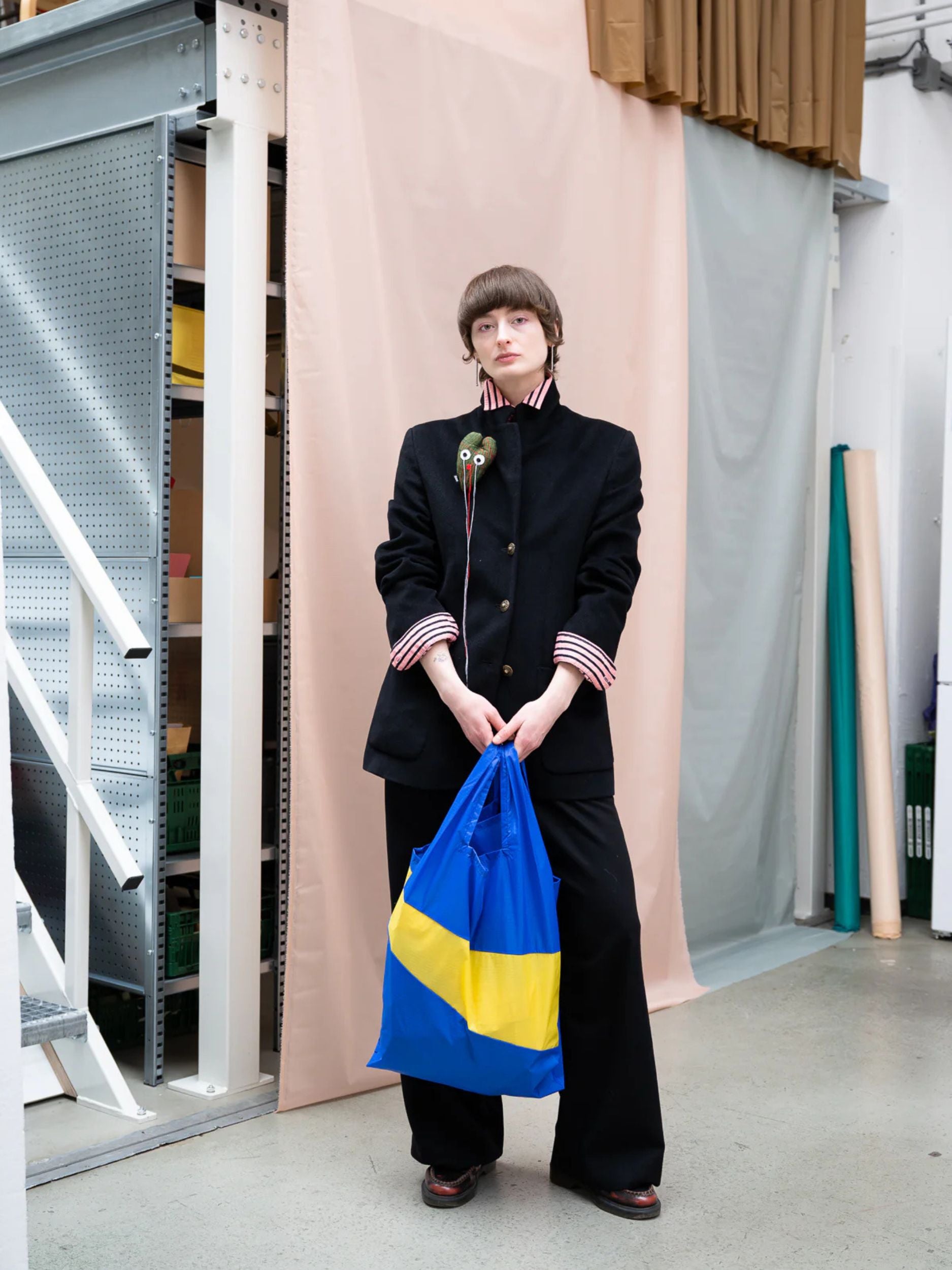 Shopping Bag Yellow/ blue Large - Susan Bijl – Rue Blanche