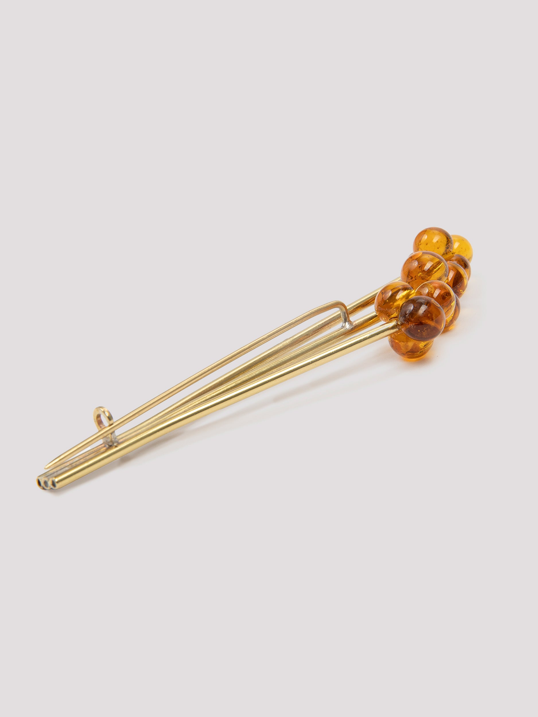 Glass flower brooch amber - Rosa Méndez – Rue Blanche